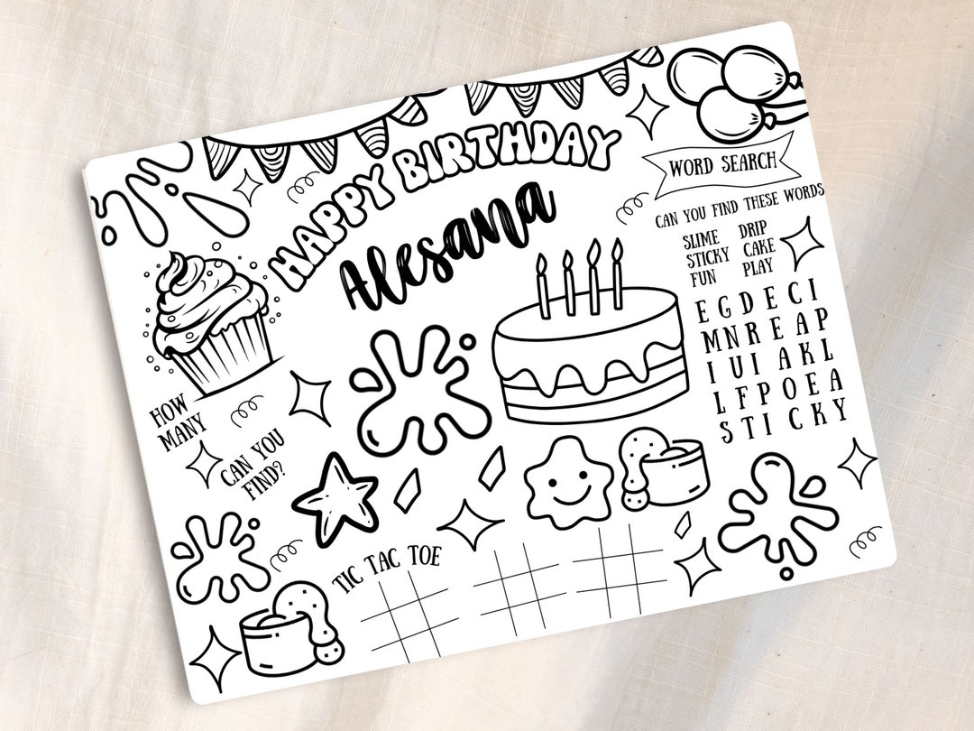Personalized Slime Party Coloring Page Birthday Invitation, Slime Party ...