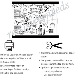 Halloween Coloring Candy Bag Printable - Etsy