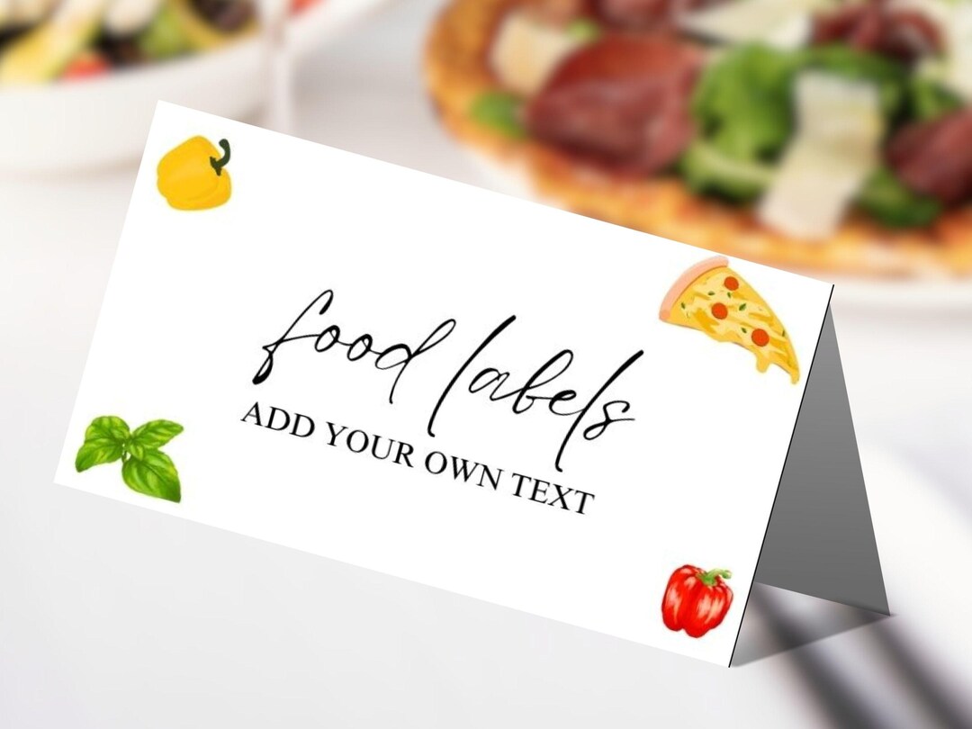 EDITABLE Pizza Party Food Tent Card, Pizza Birthday Food Name Card ...