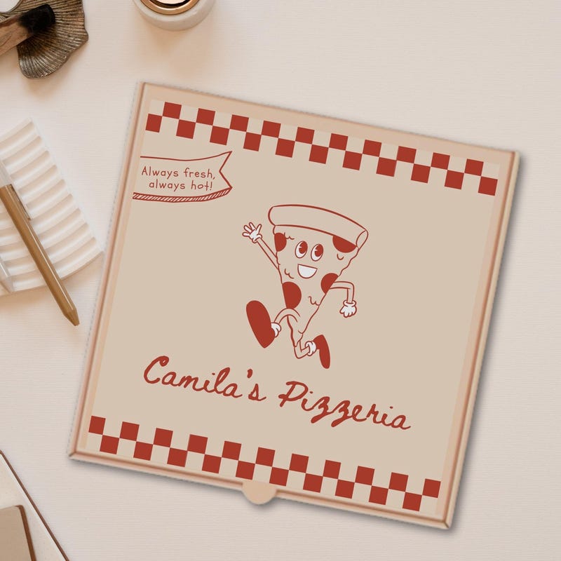 Custom Pizza Boxes Label - Etsy