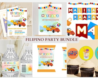 Editable Filipino Fiesta Theme Party Bundle Birthday Invitation ...