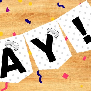 Printable Cooking Banner Chef Birthday Banner Happy Birthday Chef Chef ...