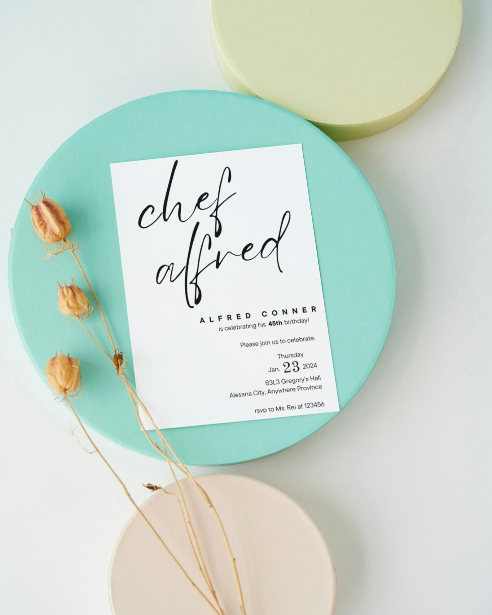 Chef Invitation Template - Party - Editable in Canva - Social Media ...