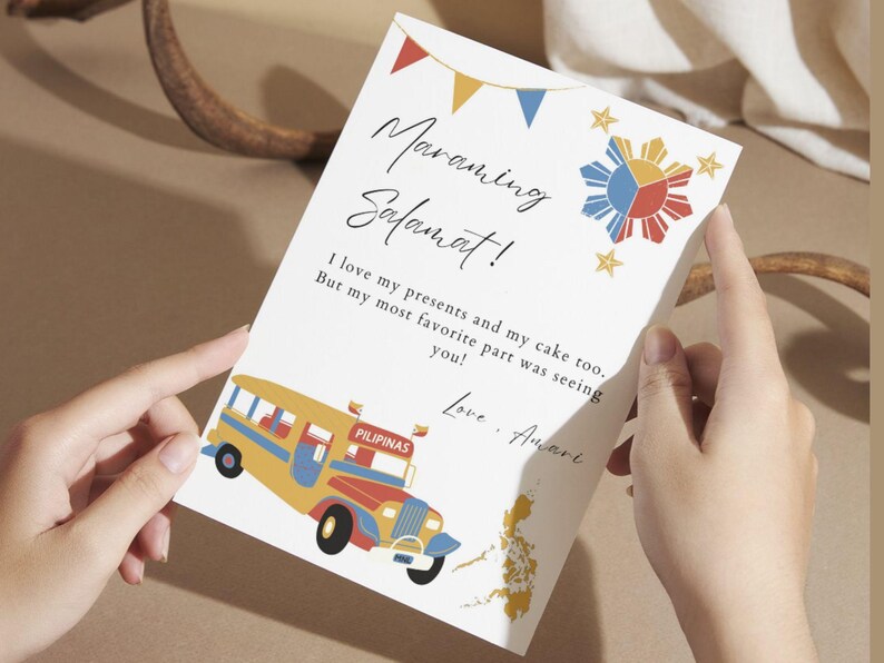 Filipino Party Thank You Card Editable and Printable Philippines ...
