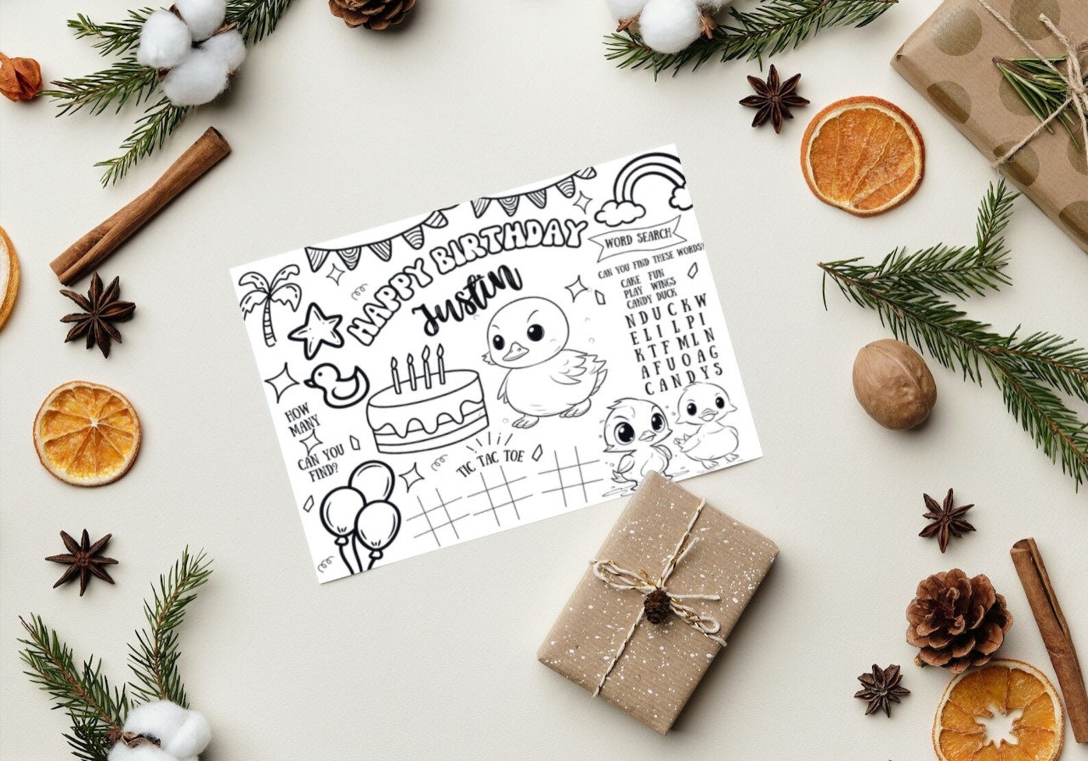 Duck Birthday Party Activity Sheet | Little Duckling Party Favor | Duck ...
