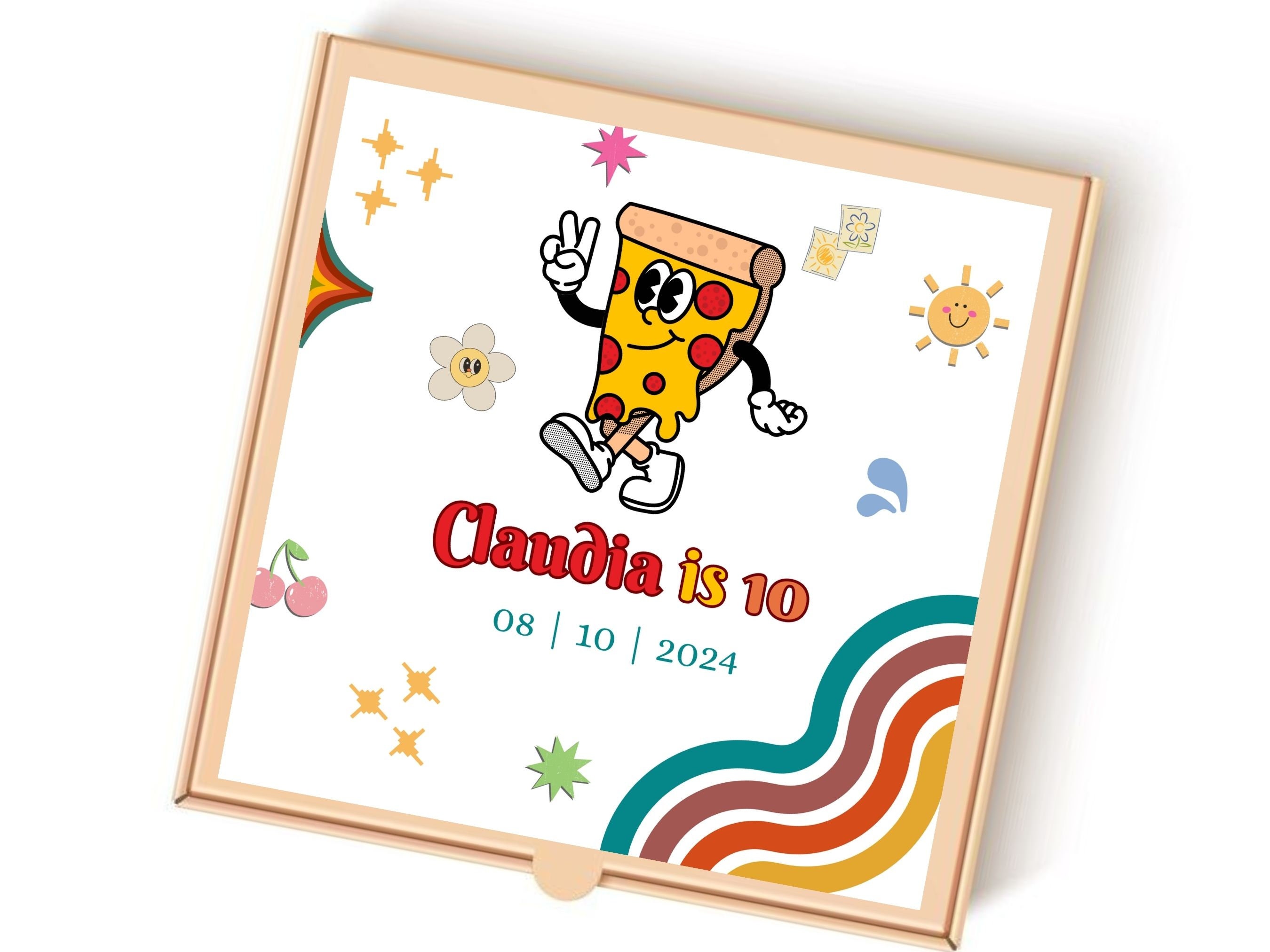 Custom Pizza Box Printable Label Pizza Birthday Party Italian Birthday ...