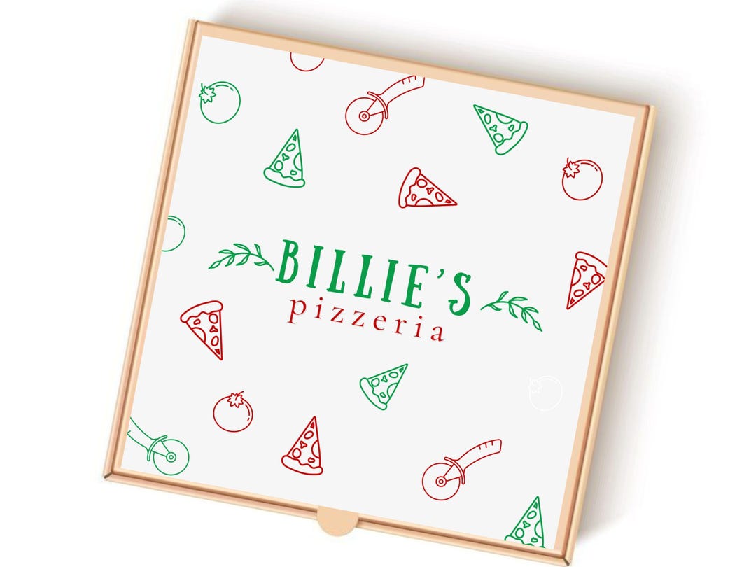 Minimalist Pizza Box Custom Printable Pizza Party Decoration Pizza Chef ...