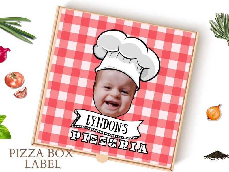Red Gingham Pizza Box Custom Printable With Photo Pizza Party ...