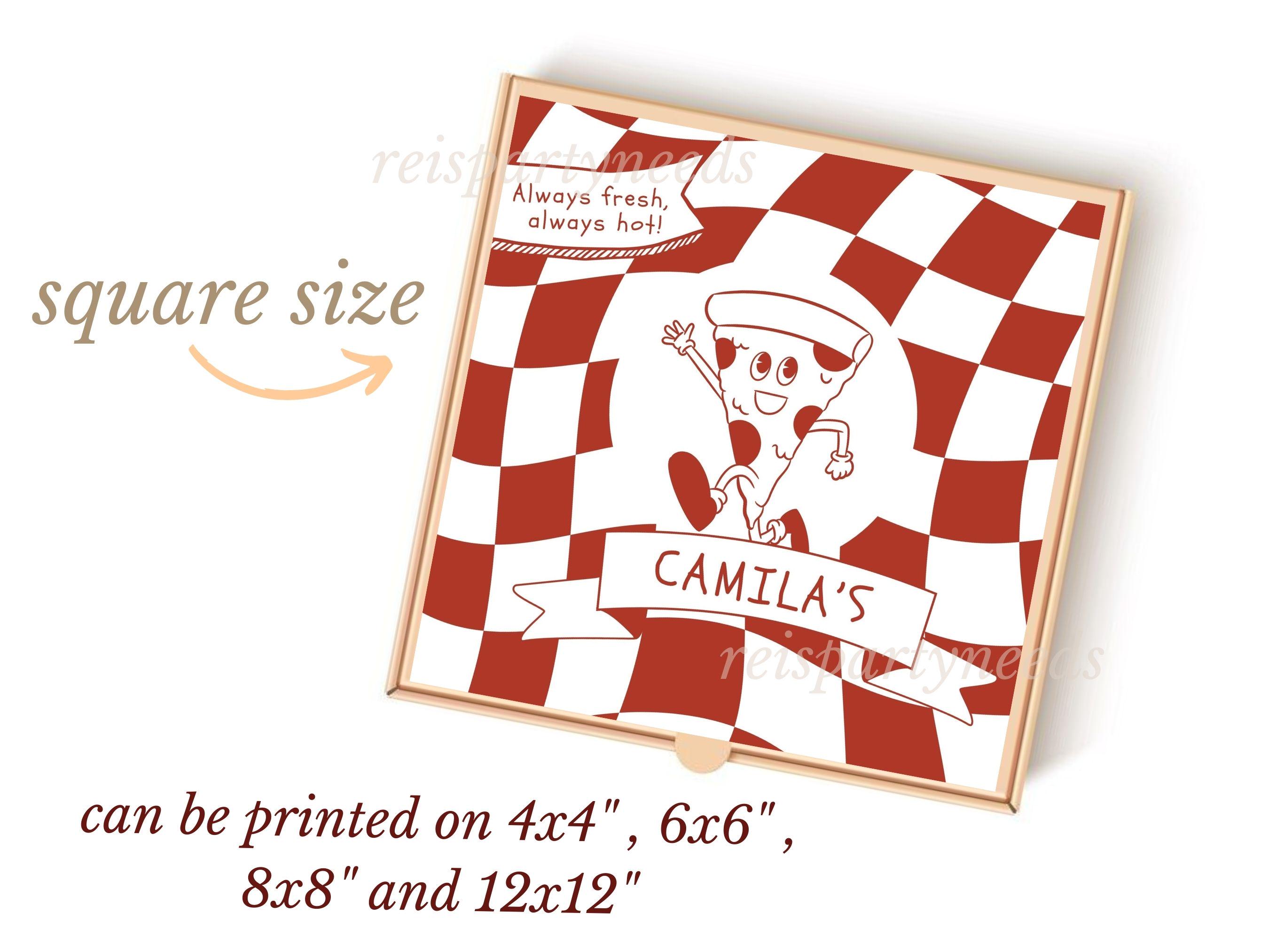 Editable Retro Pizza Box Labels - Groovy Pizza Theme - Italian Birthday ...