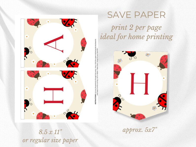 Cute Ladybug Daisy Birthday Party Banner - Digital Download - Editable ...