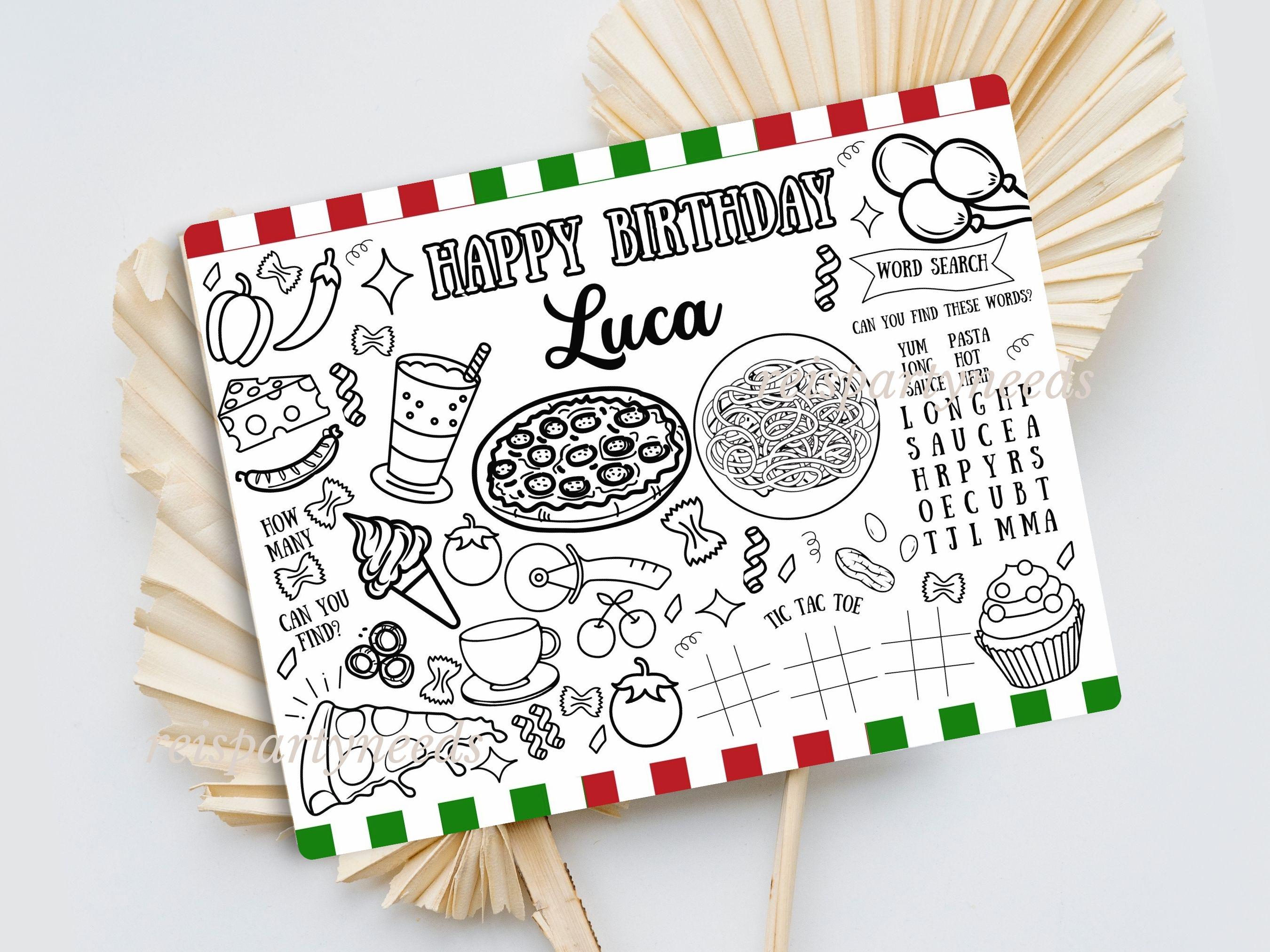 Custom Name Italian Birthday Coloring Sheet | Holy Cannoli Activity ...