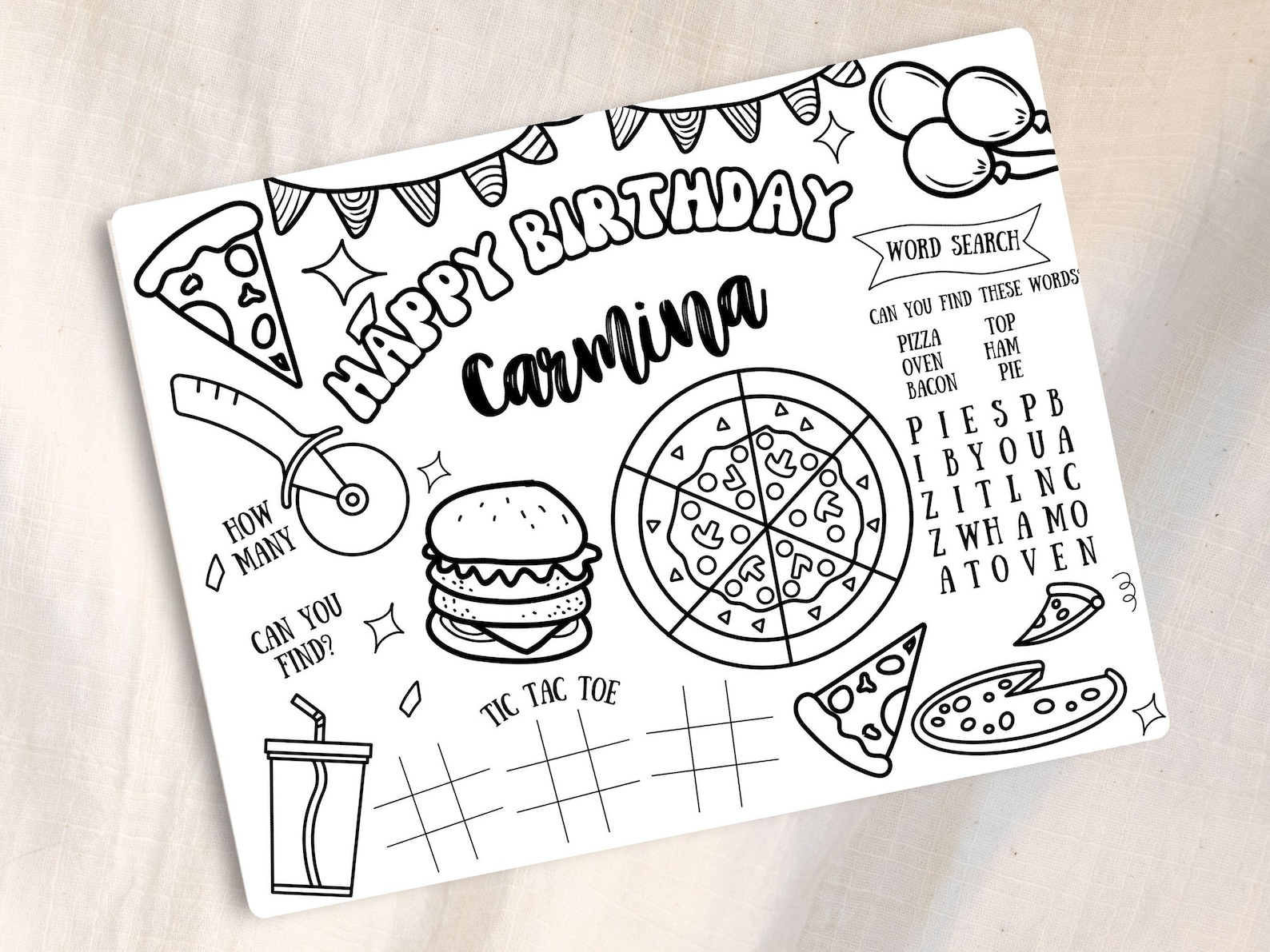 Custom Name Italian Birthday Coloring Sheet | Holy Cannoli Activity ...
