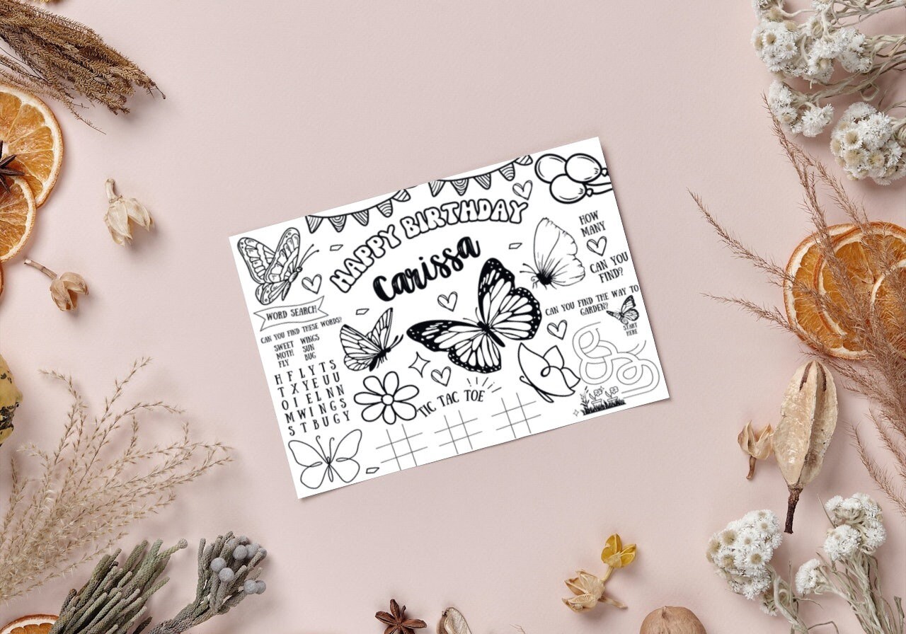 Childrens Easy and Simple Page Butterfly Coloring Pages Digital PDF ...