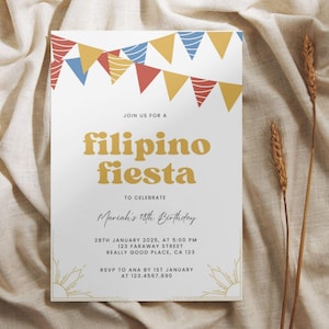 Filipino Fiesta Editable Invitation | Filipino Birthday | Pistang Pinoy ...