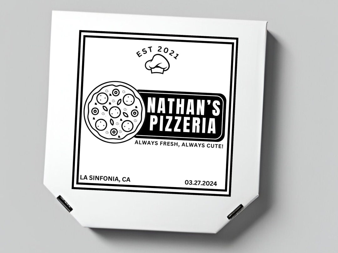 Minimalist Pizza Box Printable Label Pizza Birthday Party Italian ...