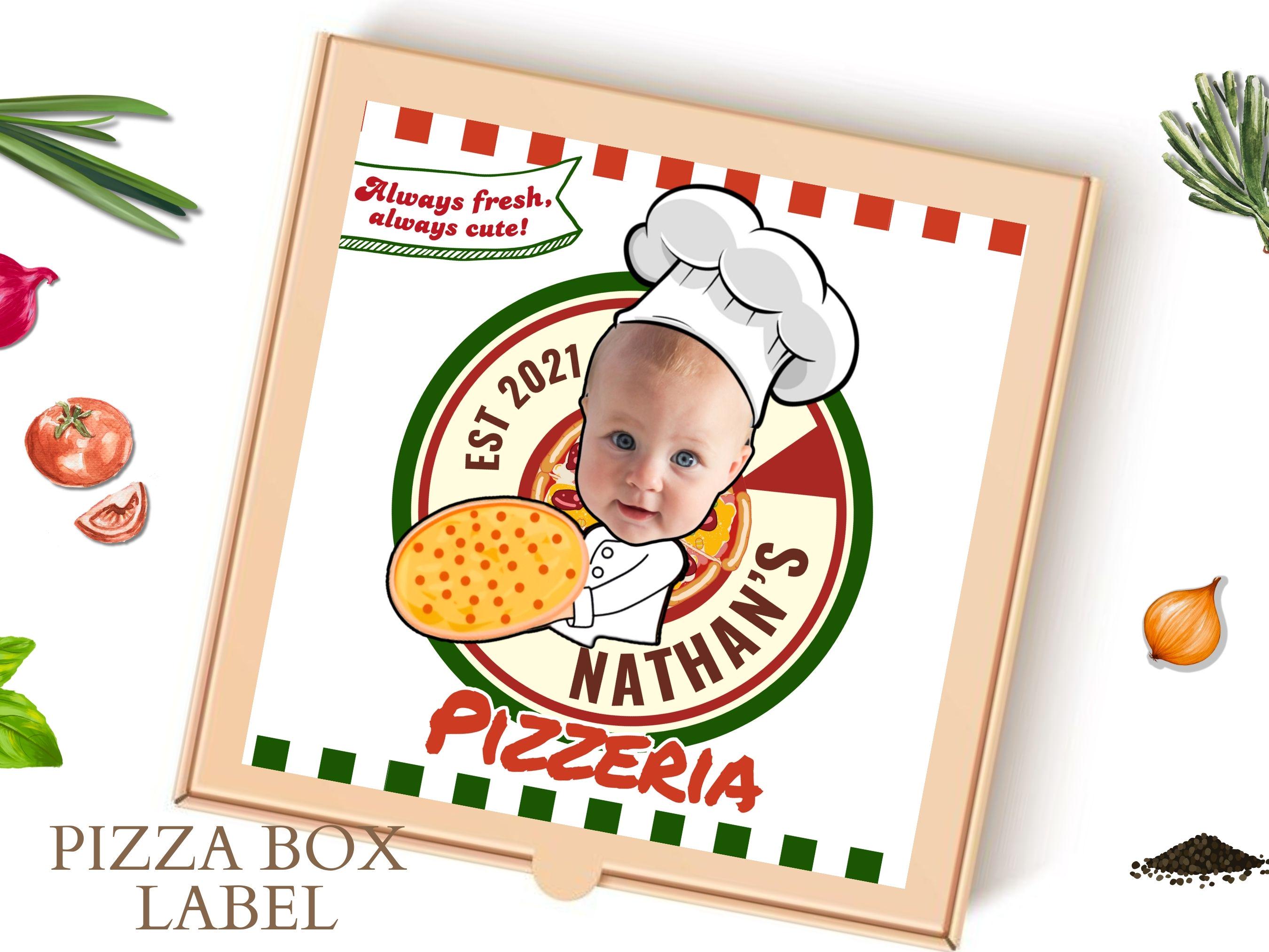 Checkered Pizza Box Custom Face Printable White Red Pizza Mustache ...