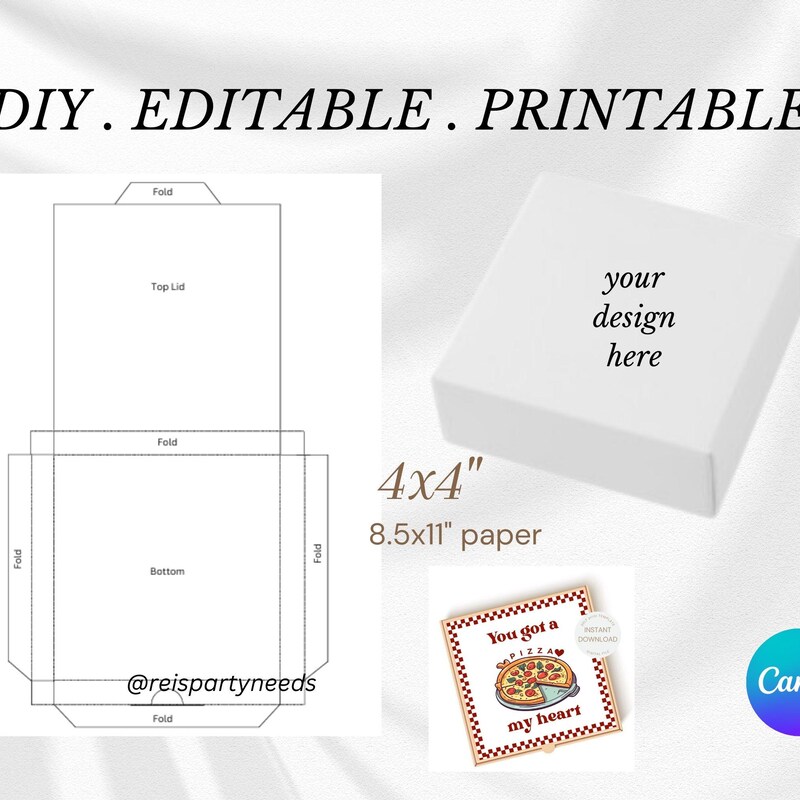Printable Mini Pizza Boxes - Etsy UK