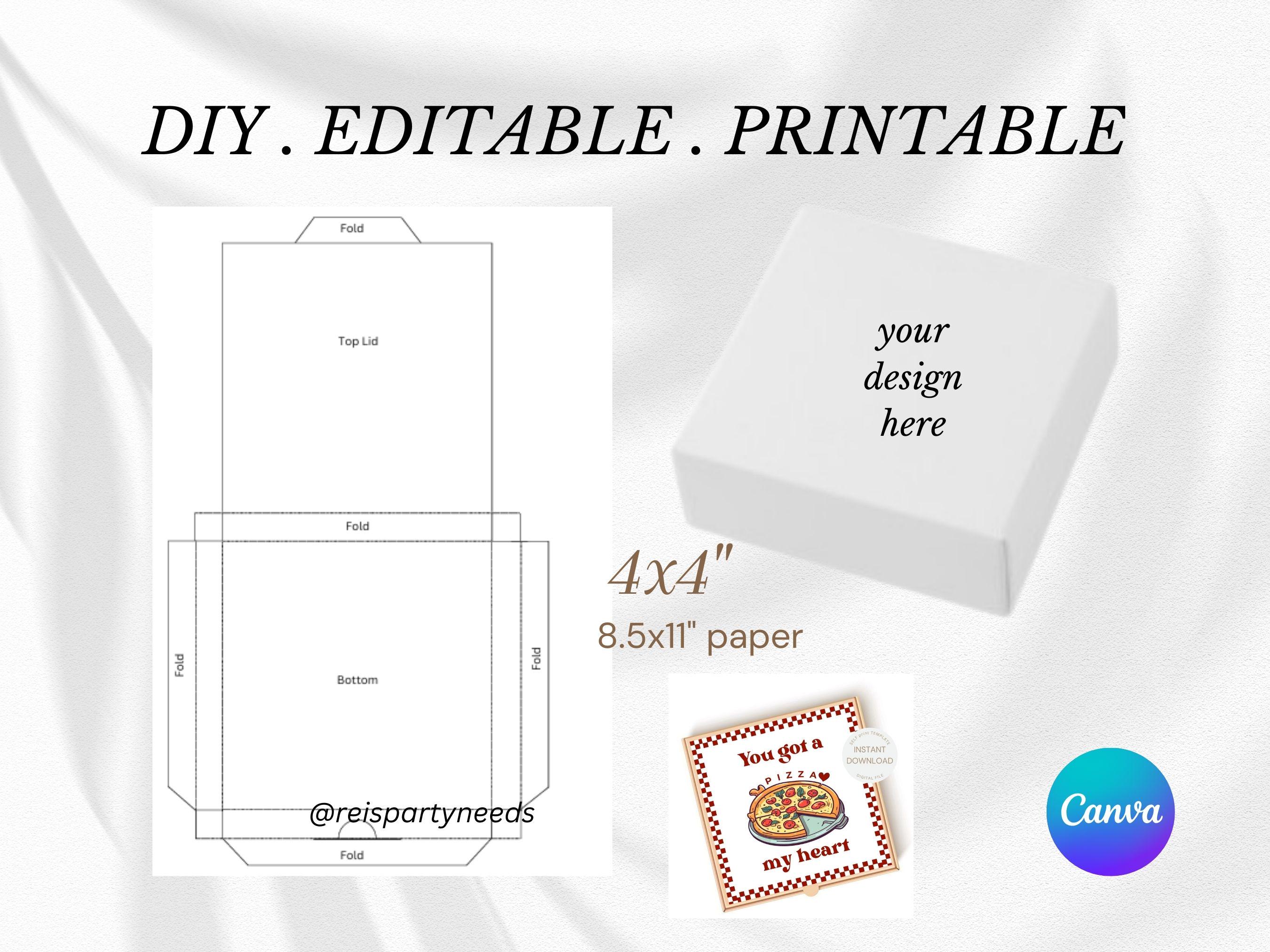 Printable Mini Pizza Box Template, DIY Pizza Party Box, Pizza Slice Box ...