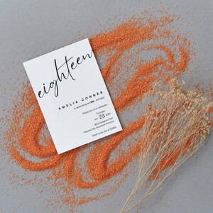 Editable 18th Birthday Invitation Template, Minimalist Debut Birthday ...