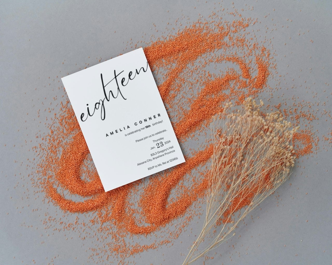 Editable 18th Birthday Invitation Template, Minimalist Debut Birthday ...