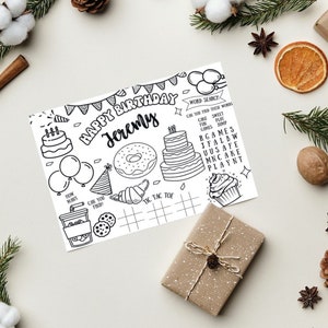 Happy Birthday Coloring Card DIGITAL | Colouring Greeting Card for Kids ...