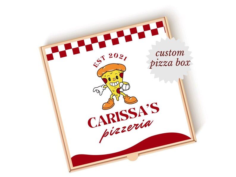 Pizza Box Custom Printable White Pizza Party Decoration Pizza Chef ...