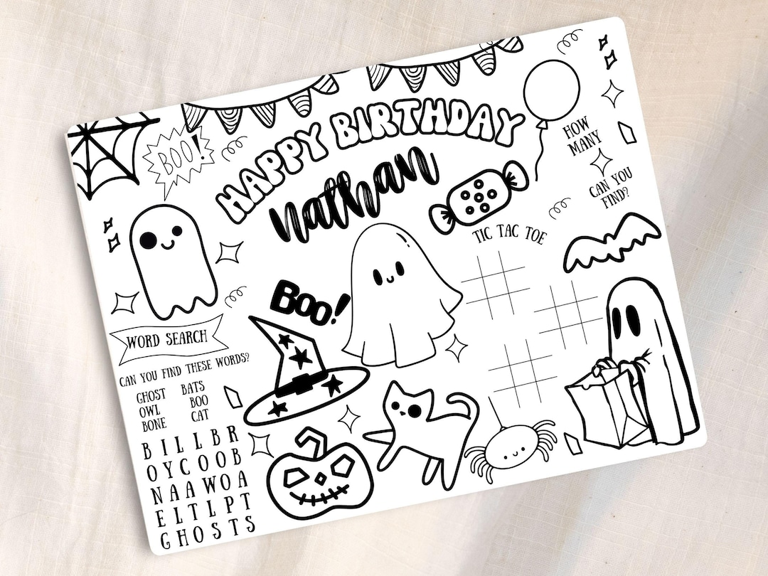 Halloween Coloring Page, Kids Halloween Coloring Sheet, Halloween Party ...
