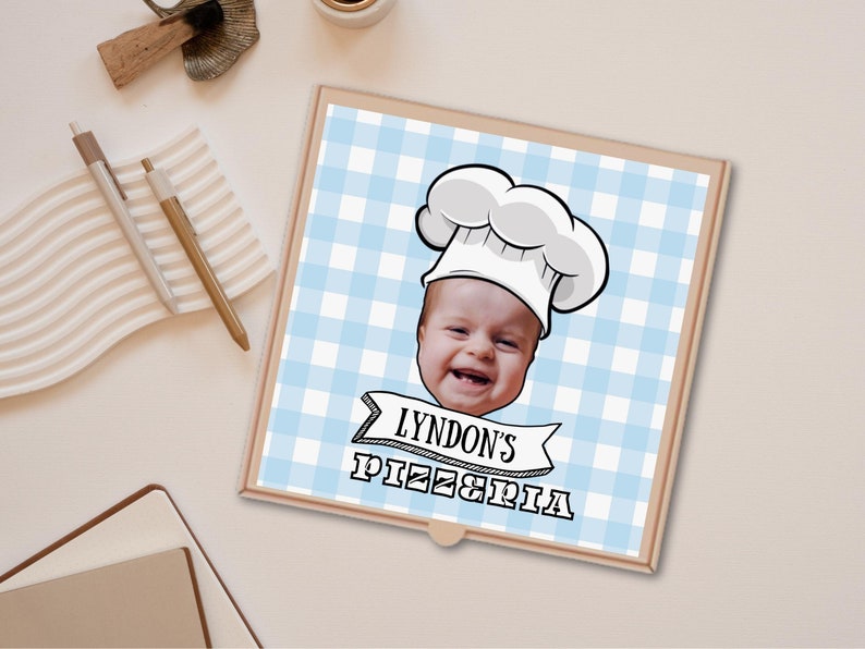 Pizza Box Custom Printable With Photo Pizza Party Decoration Pizza Chef ...