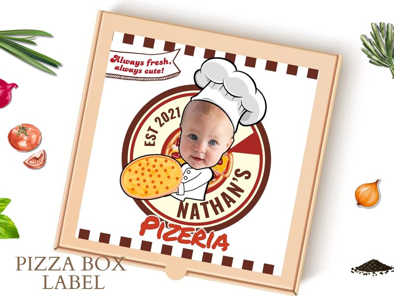 Pizza Box Label, Printable Pizza Theme Template, Pizza Party Favor ...