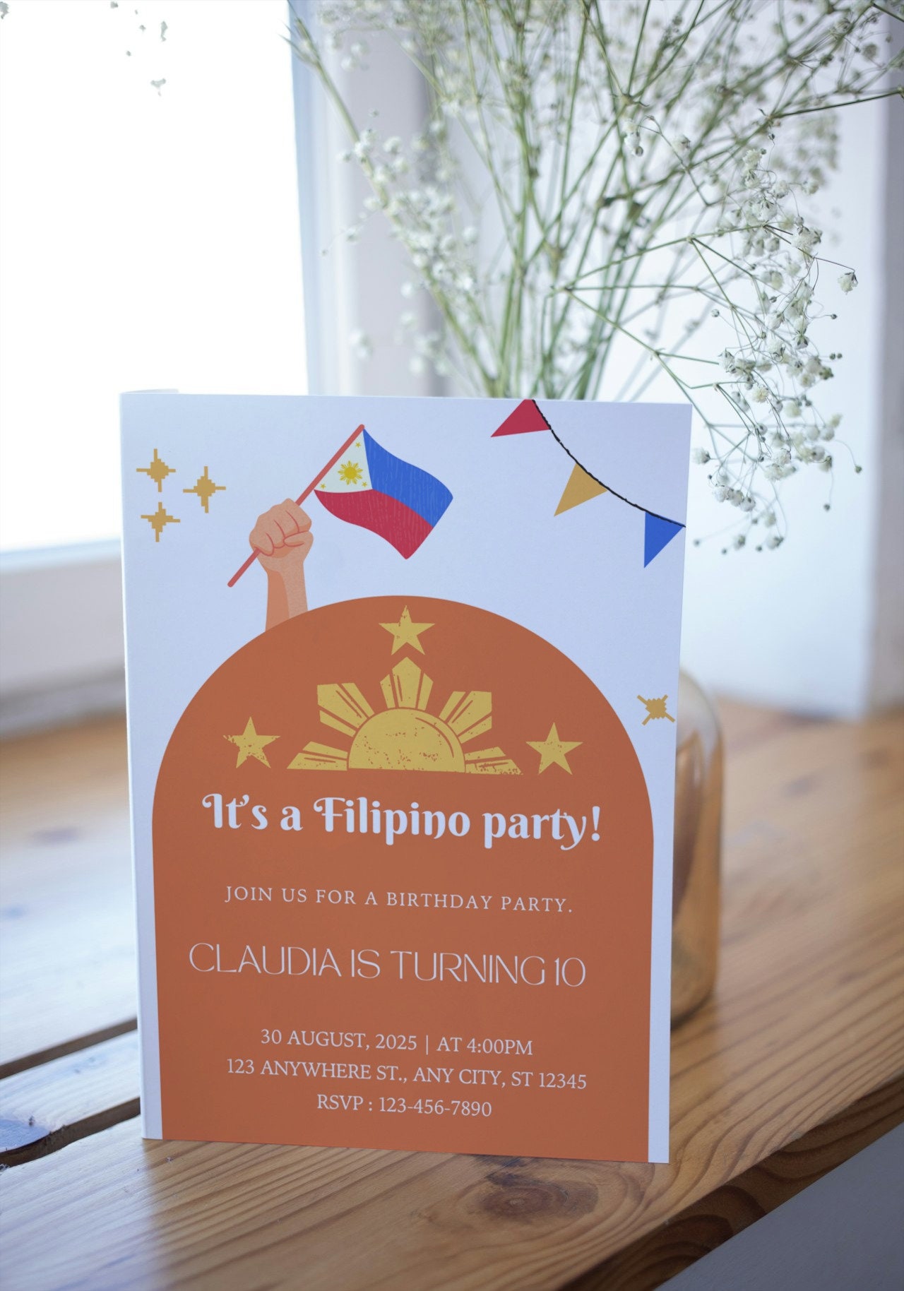 Modern Filipino Birthday Invitation | Filipino Dinner | Aesthetic ...