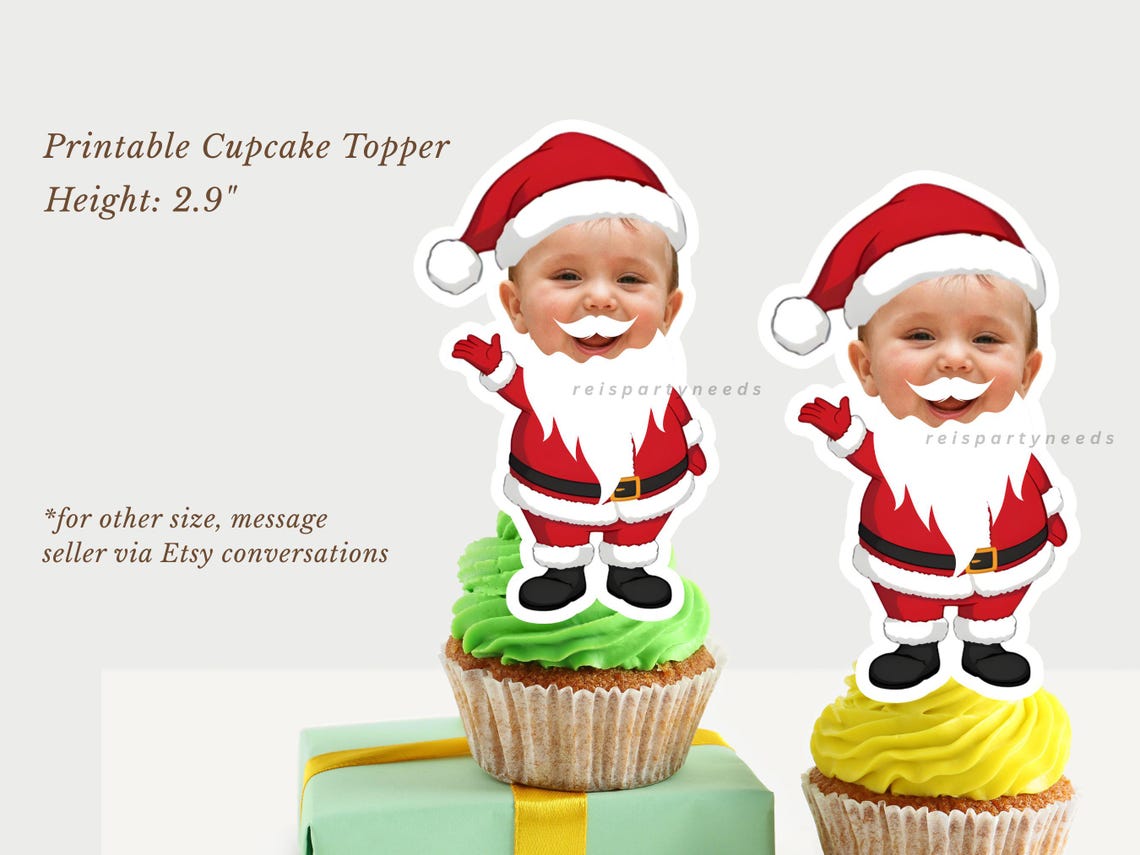Printable Custom Face Santa Claus Face , Add Your Photo Christmas Decor ...