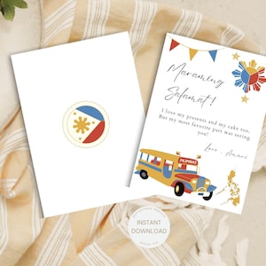 Filipino Party Thank You Card Editable and Printable Philippines ...