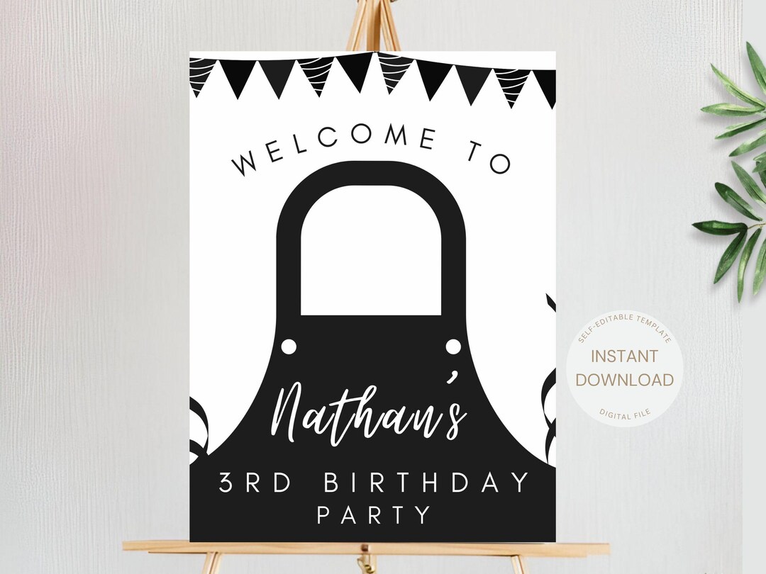 Cooking Party Welcome Sign Baking Welcome Sign, Bakery Party, Party ...