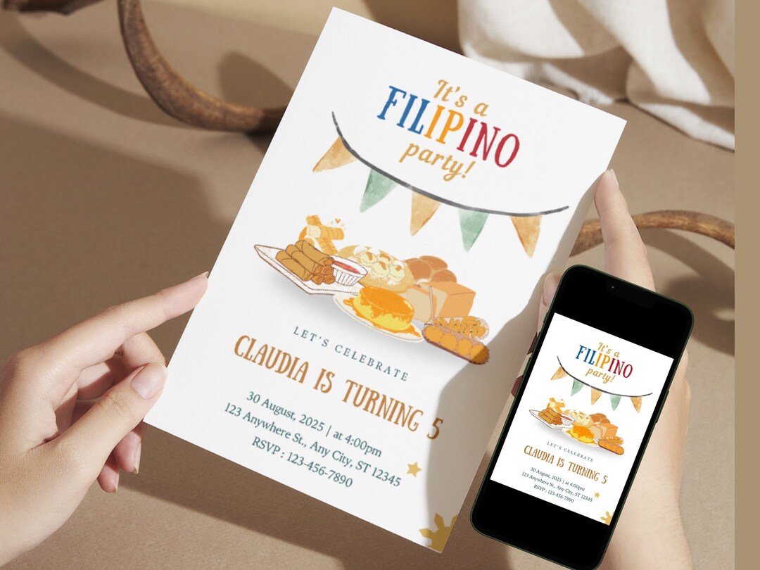 Editable Filipino Theme Birthday Invitation, Filipino Party, Filipino ...