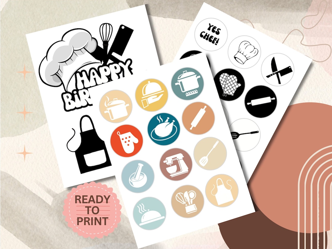 CHEF Cake Topper Cupcake Toppers, Chef Theme Party, Chef Topper, Chef ...