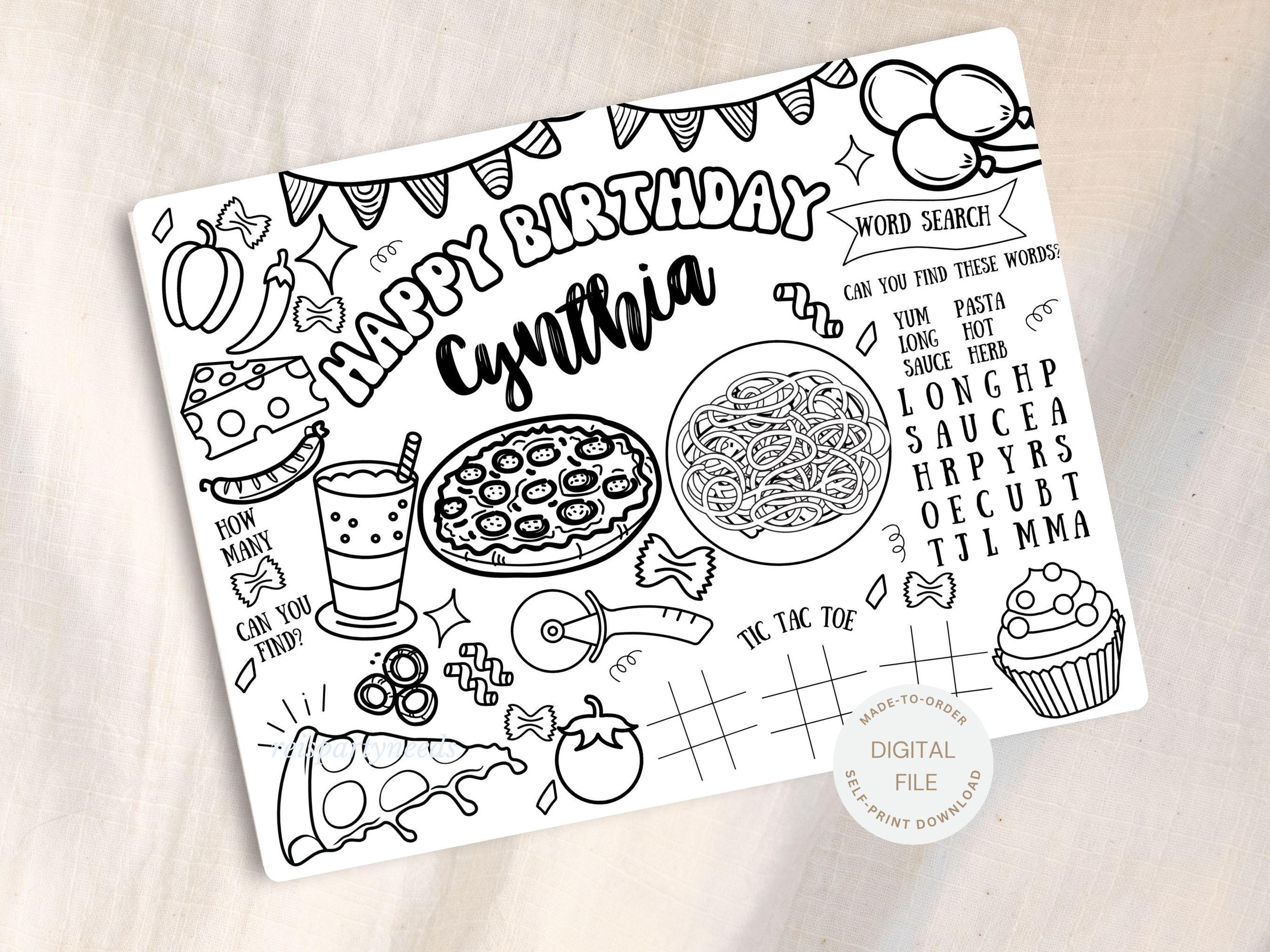 Custom Name Italian Birthday Coloring Sheet | Holy Cannoli Activity ...