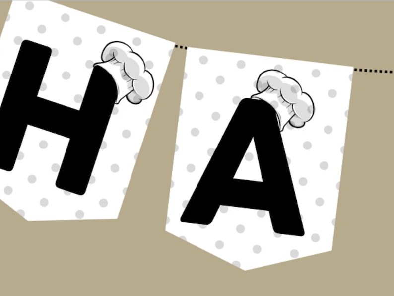 Printable Cooking Banner Chef Birthday Banner Happy Birthday Chef Chef ...