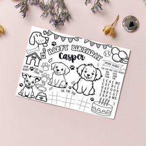 Puppy Party Coloring Page | PERSONALIZED Printable | Dog Party | Puppy ...