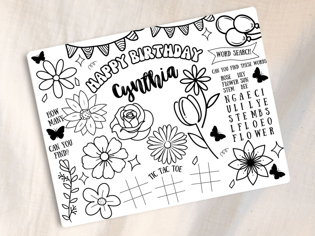 Wild and Onederful | Wild Flower Birthday Party Activity Sheet | Flower ...