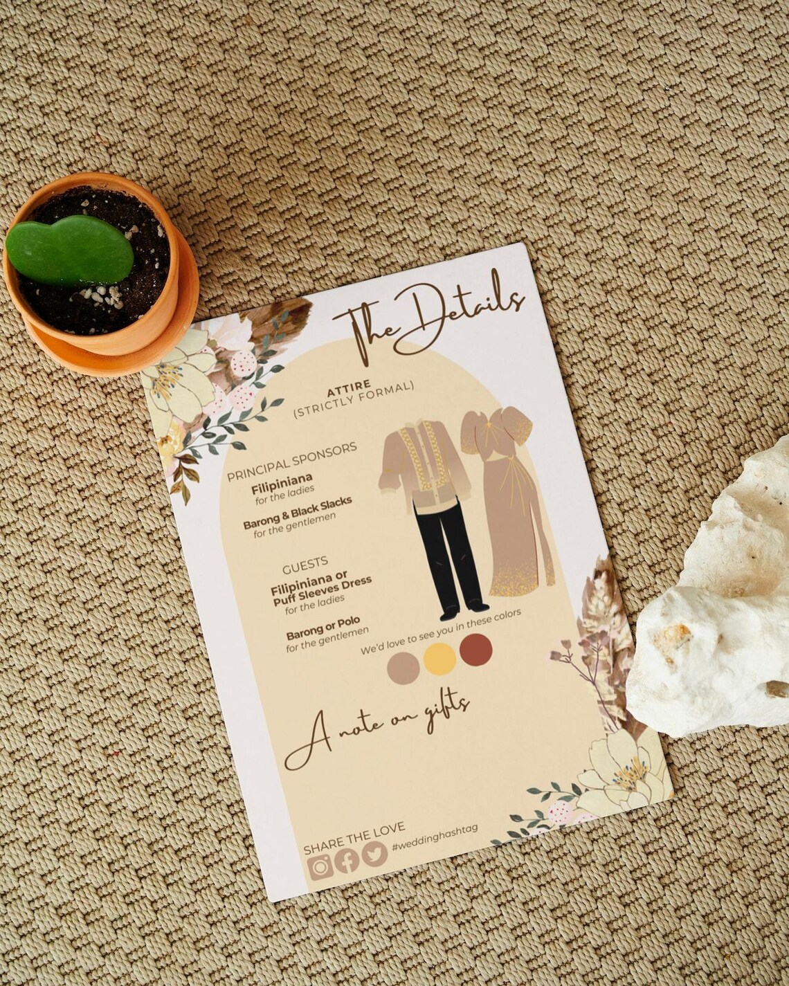 Modern Filipiniana Wedding Invitation Template Filipino Wedding ...
