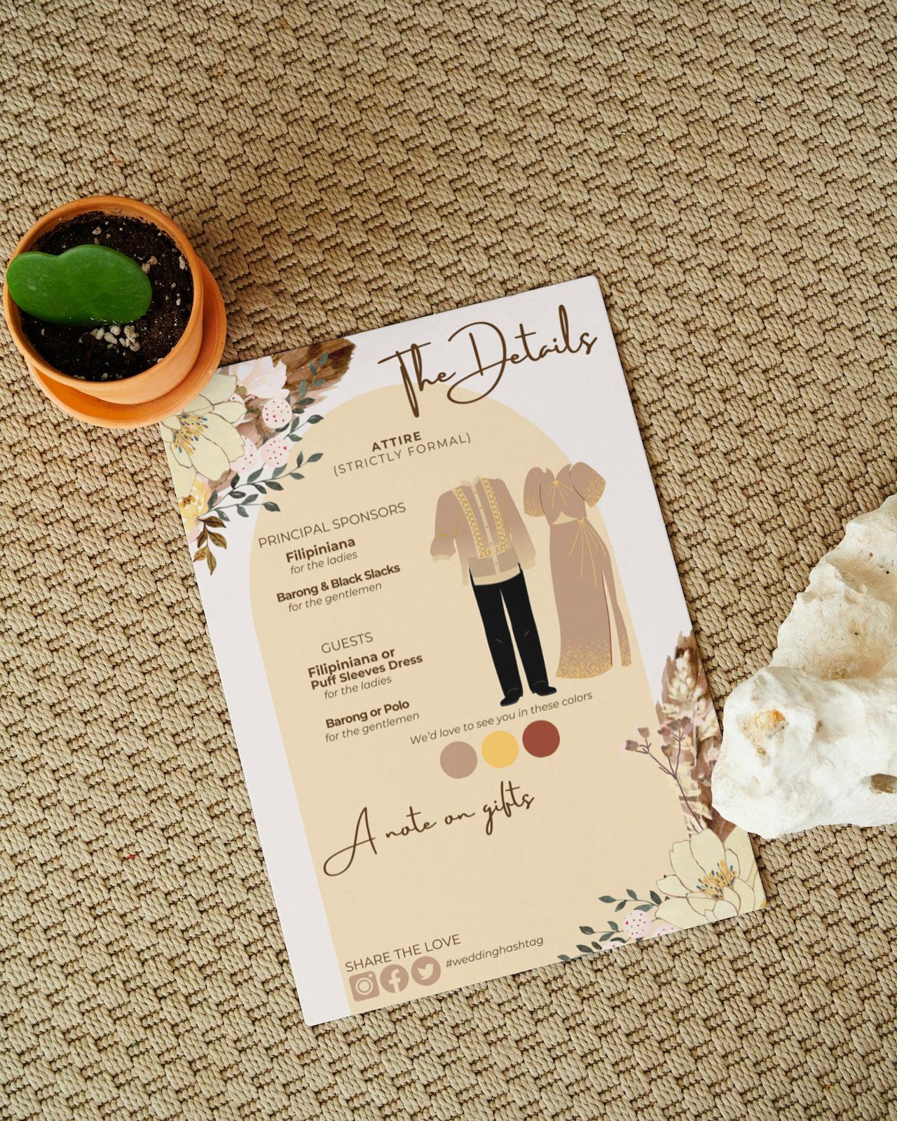 Modern Filipiniana Wedding Invitation Template Filipino Wedding ...