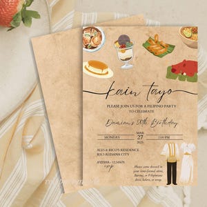 Filipiniana Birthday Invitation Editable Template, Minimalist Filipino ...