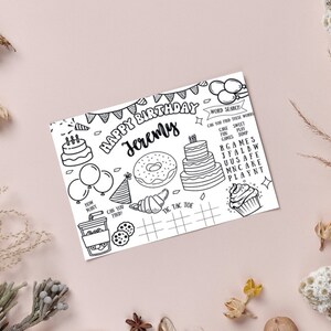 Happy Birthday Coloring Card DIGITAL | Colouring Greeting Card for Kids ...