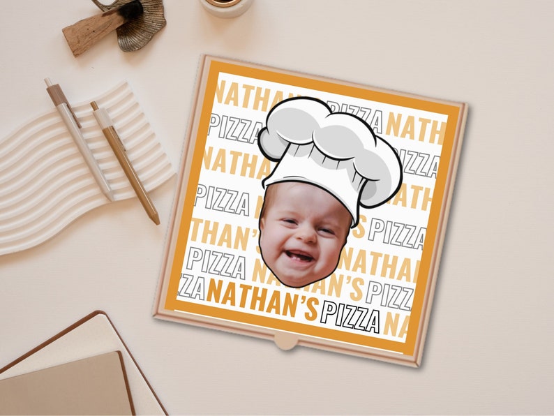 Pizza Box Custom Printable With Photo Pizza Party Decoration Pizza Chef ...