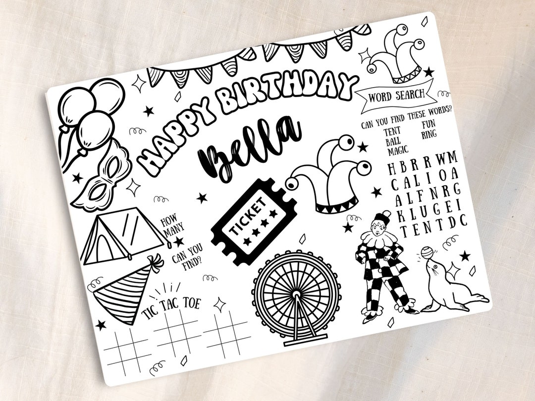 Circus Carnival Adventures: Printable Coloring Pages for Kids - Etsy