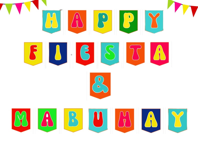 Happy Fiesta and Mabuhay Banner Bunting - Etsy