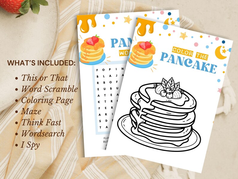 Printable Pancake Party Games Bundle, Pancakes and Pajamas, Pancake Day ...