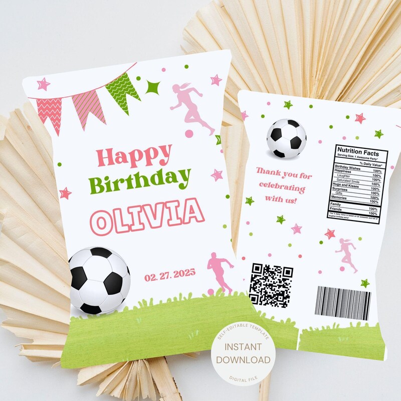 Soccer Chip Bag - Etsy