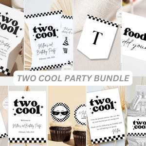 Two Cool Birthday Bundle, Boy Second Birthday Party Bundle, Aesthetic ...