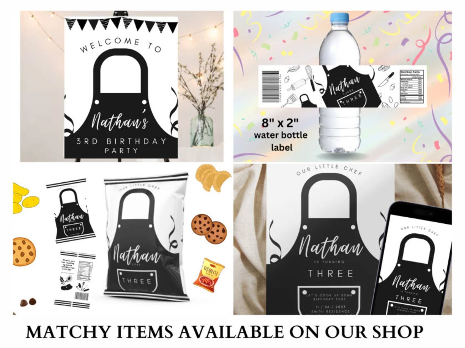 Little Chef Folded Birthday Invitation Little Chef Birthday Unique ...